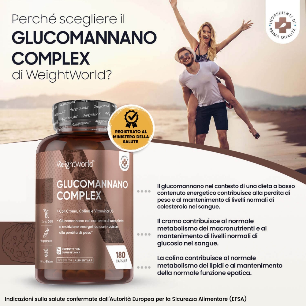 Glucomannano Complex con B3 e D3 | Integratore di fibre alimentari ...