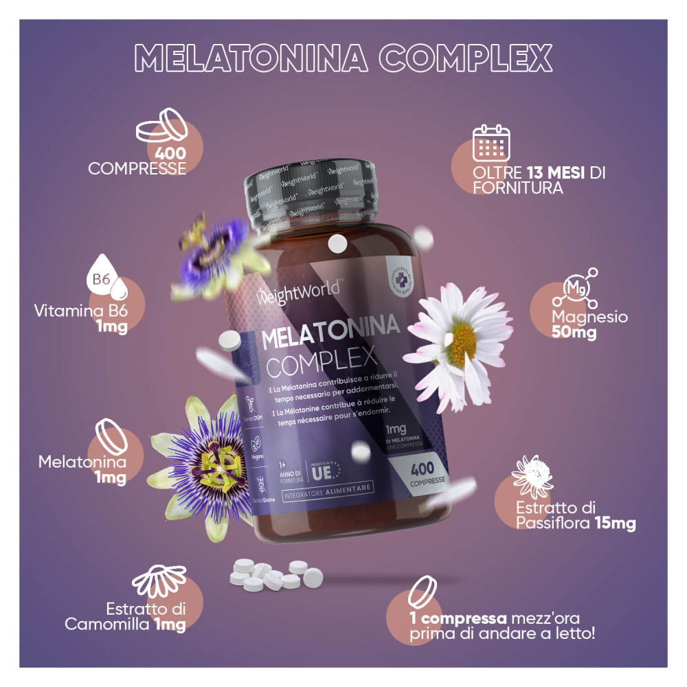 Melatonina Complex WeightWorld | Integratore Efficace Per un Sonno ...