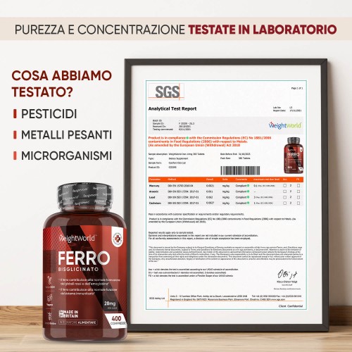Compresse di Ferro | Integratore Ferro 28 mg - 200 Compresse | WeightWorld